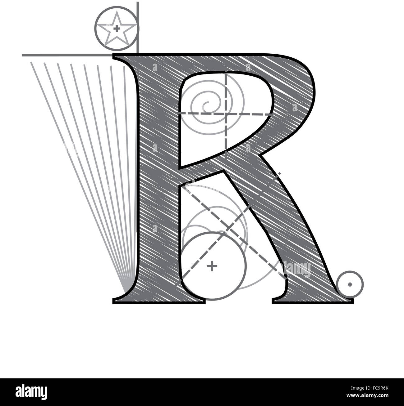 Letter r drawing Cut Out Stock Images & Pictures - Alamy