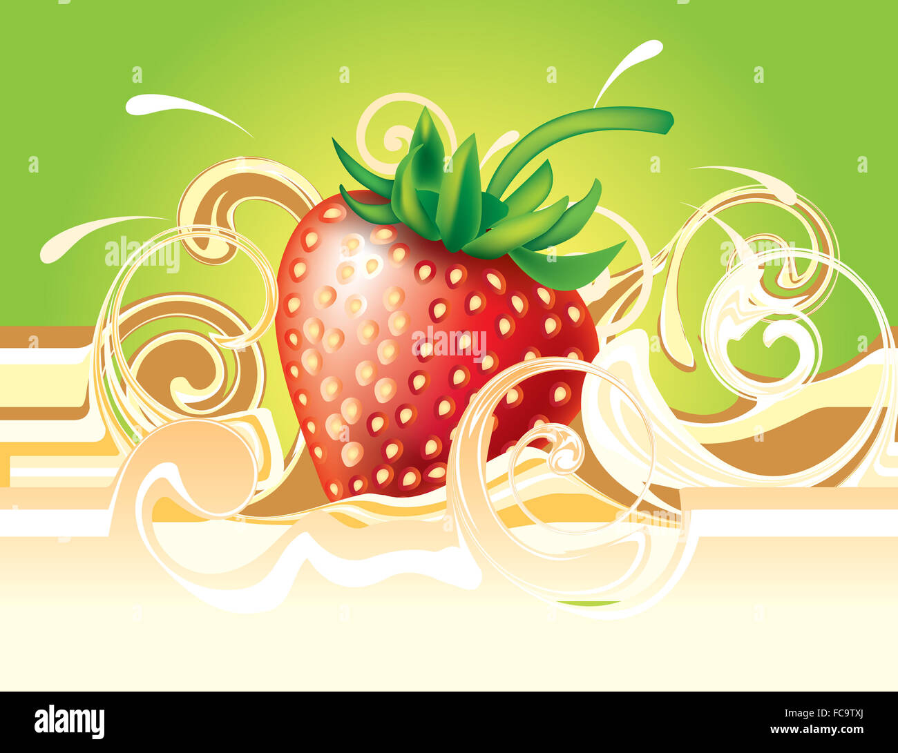 Stawberry and cream Stock Photo - Alamy