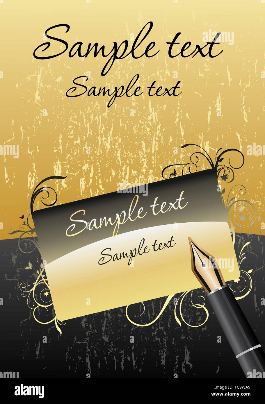 Frame with pen Stock Photo - Alamy