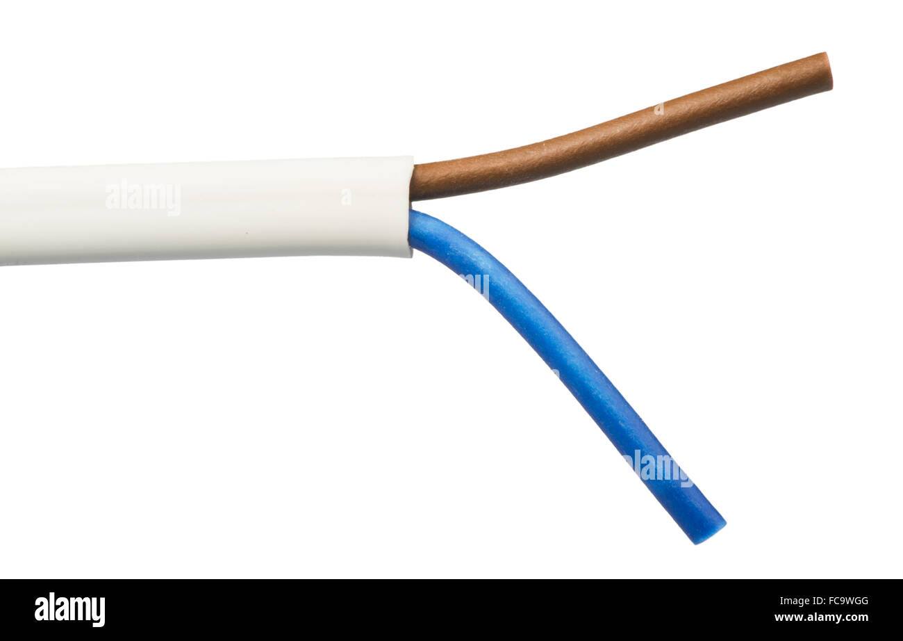 Electrical cable with exposed wire Cut Out Stock Images & Pictures - Alamy