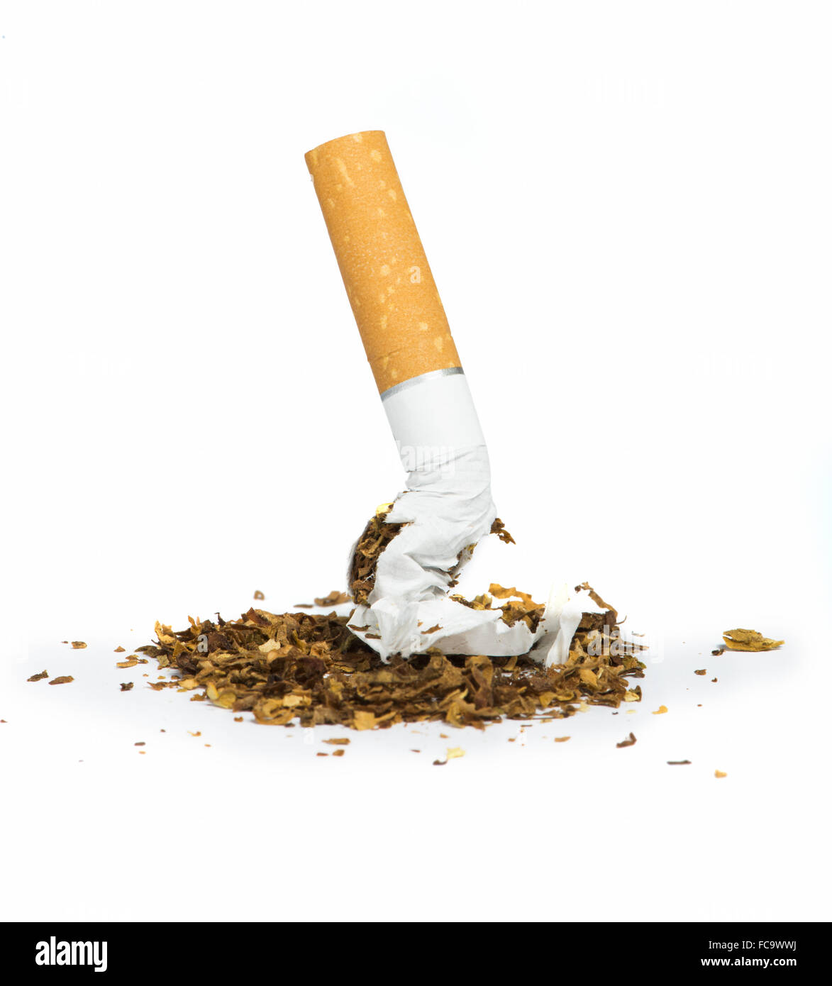 Crushed cigarette Cut Out Stock Images & Pictures - Alamy