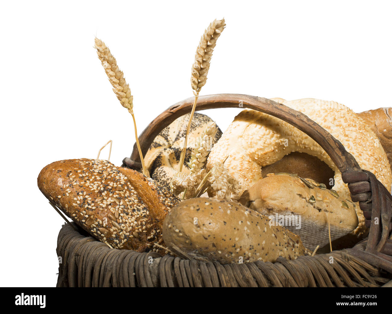 Bread in basket Stock Photo - Alamy