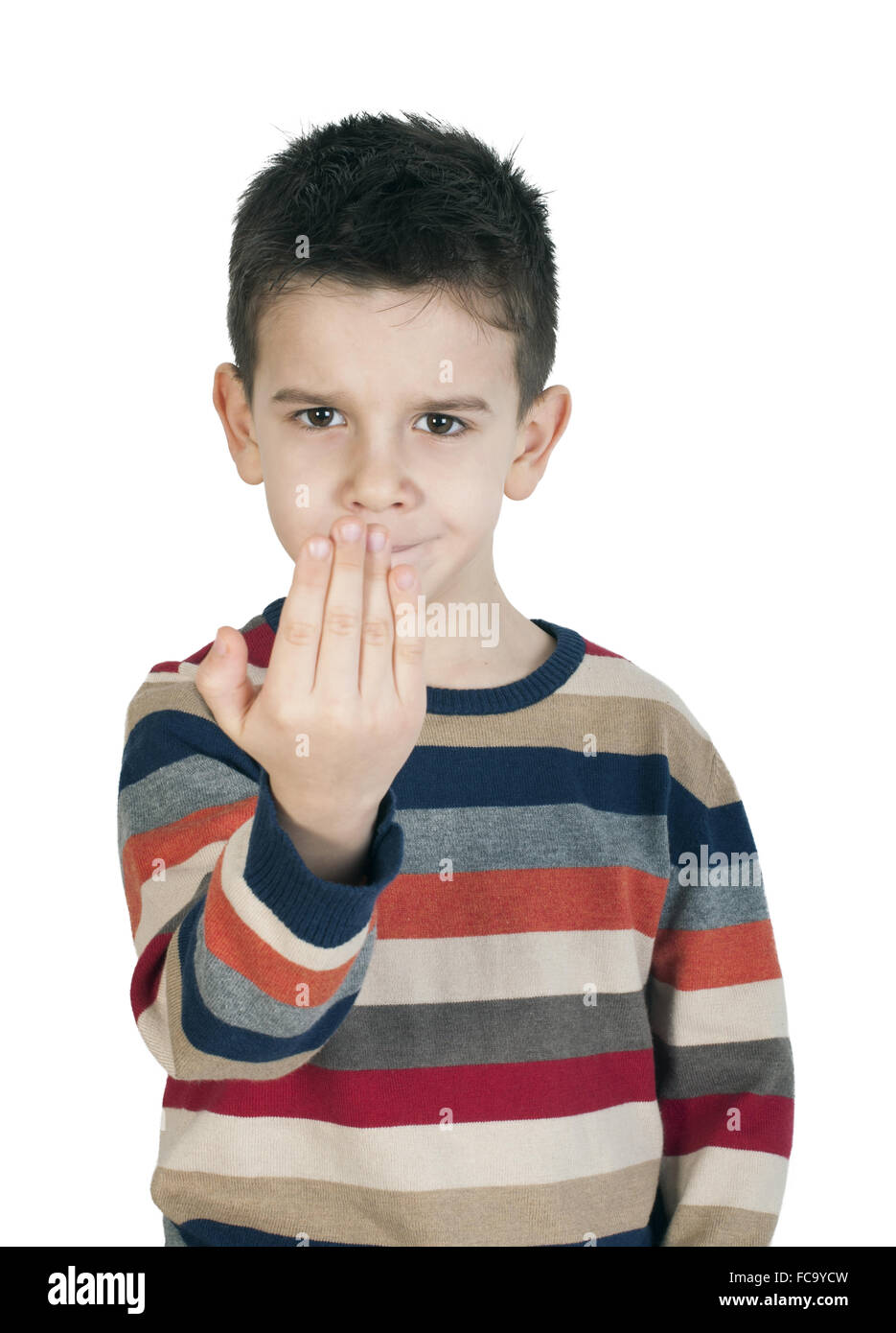 Child calling somebody Stock Photo - Alamy