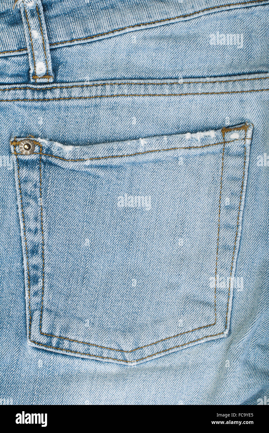 Jeans back blue pocket Stock Photo - Alamy