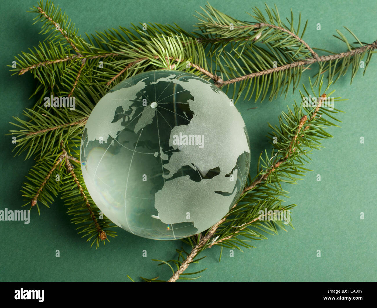 Glass globe on green hi-res stock photography and images - Alamy