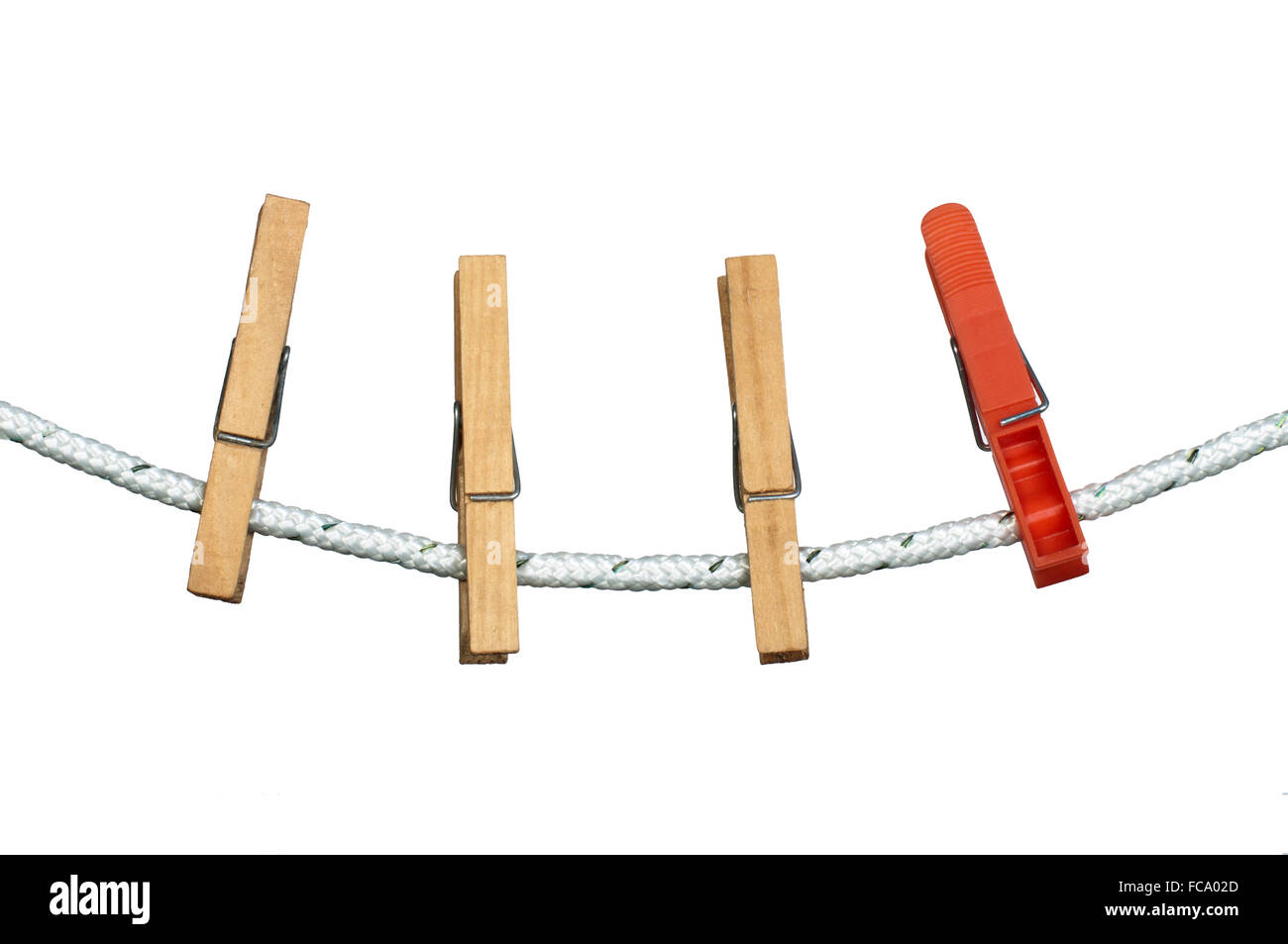 Pegs on a rope Stock Photo - Alamy