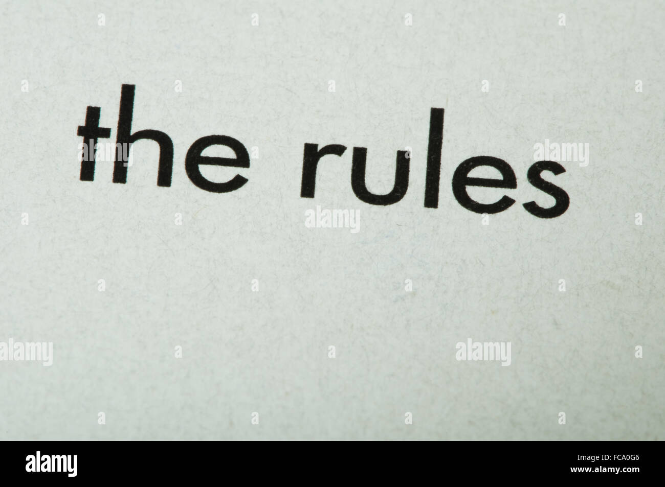 Word The rules Stock Photo - Alamy