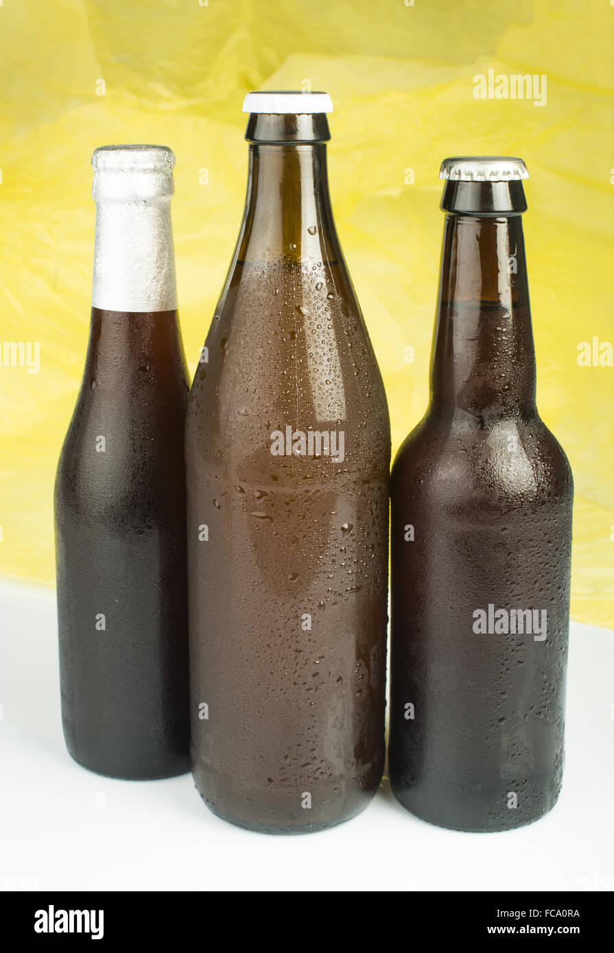 Brown Beer bottles isolated Stock Photo - Alamy