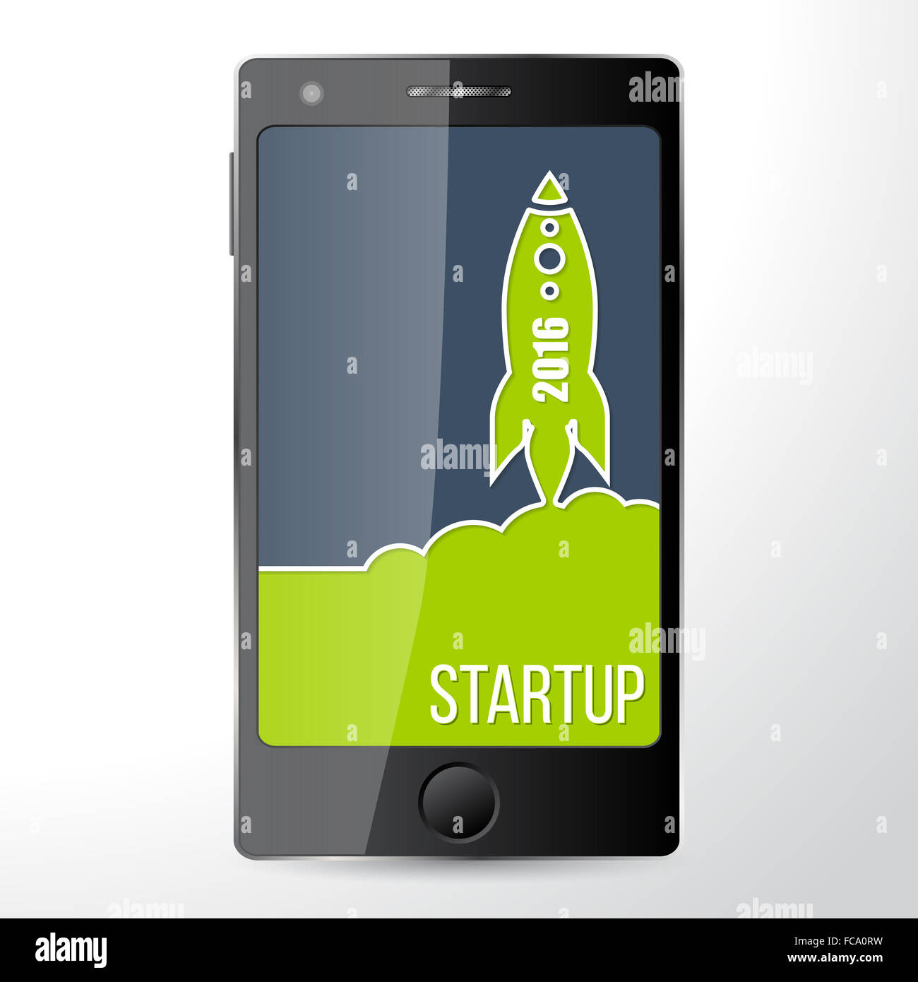 Mobile start up app flat business concept Stock Photo - Alamy