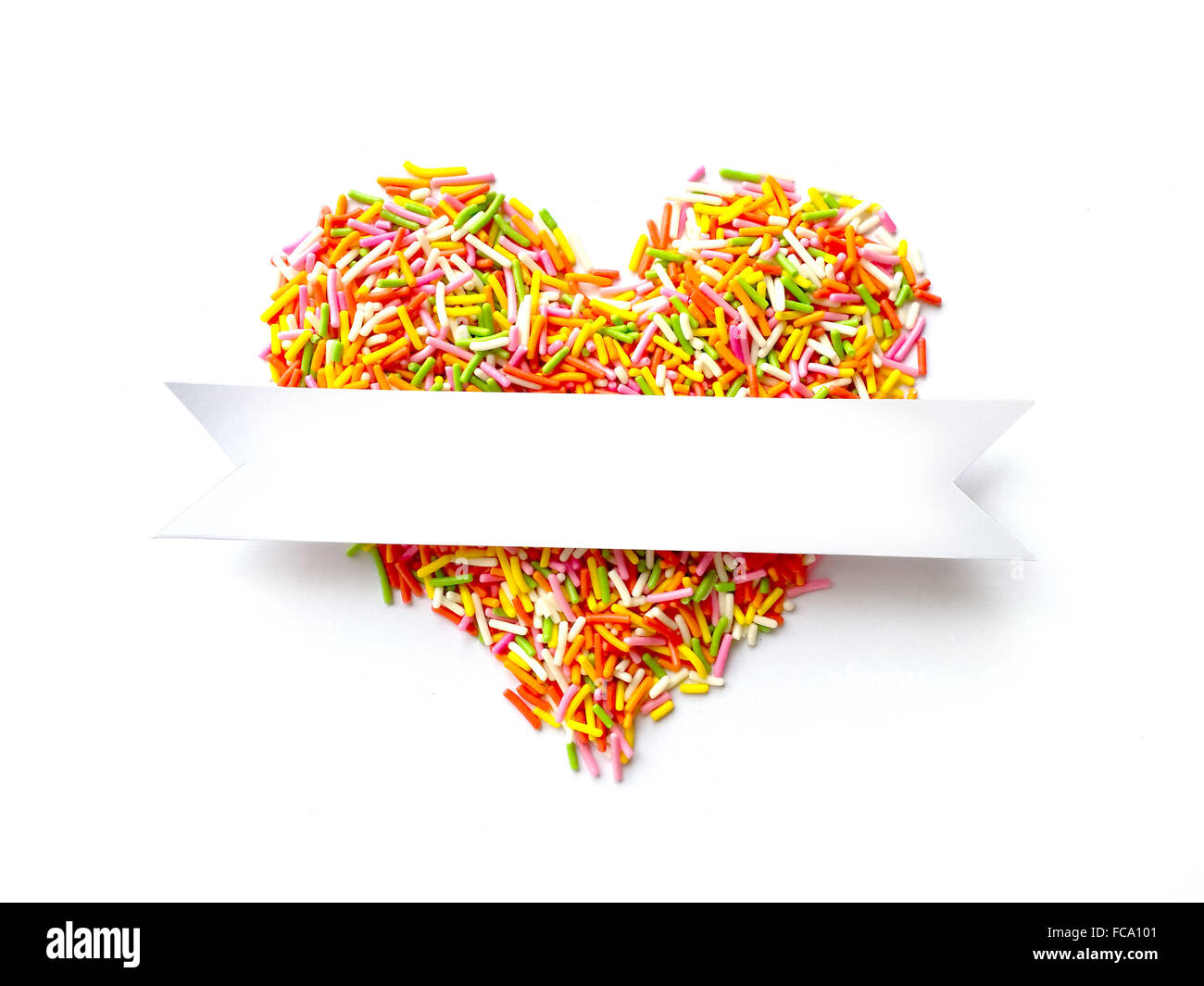 Valentine sweet sprinkle heart with label on white background Stock ...