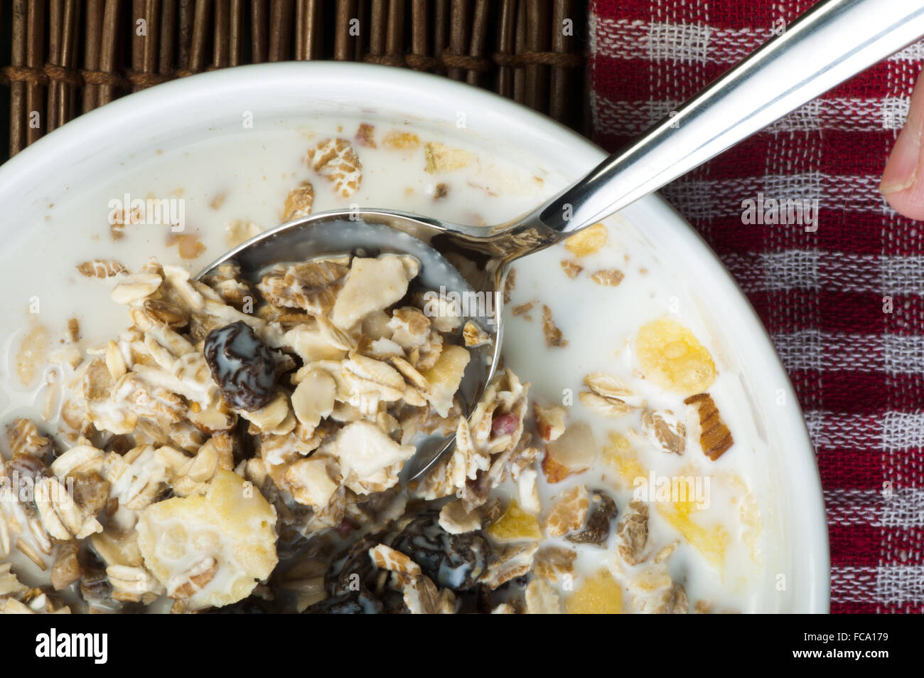 Muesli breakfast in a bowl Stock Photo - Alamy