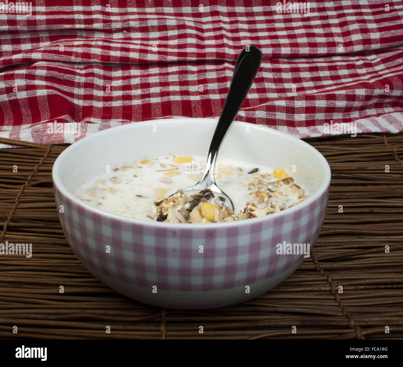 Muesli breakfast in a bowl Stock Photo - Alamy