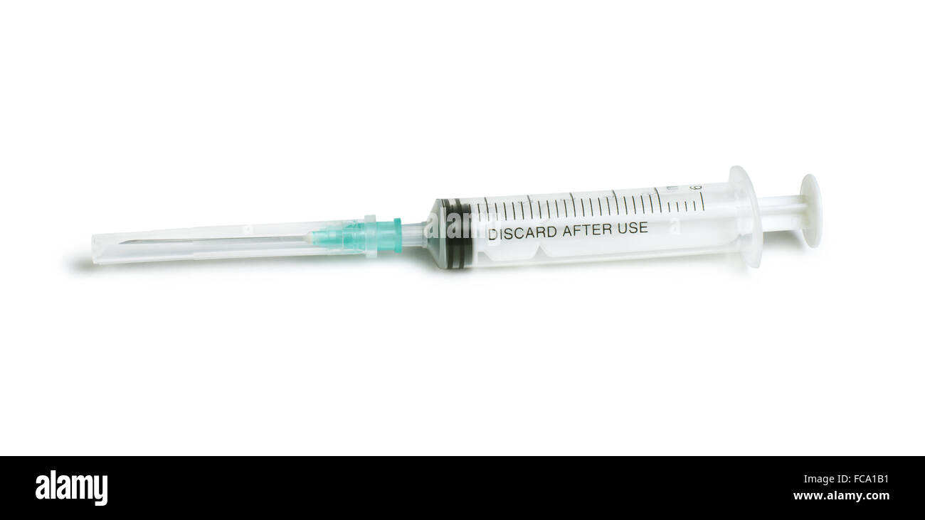 Medical syringe white isolated Stock Photo - Alamy