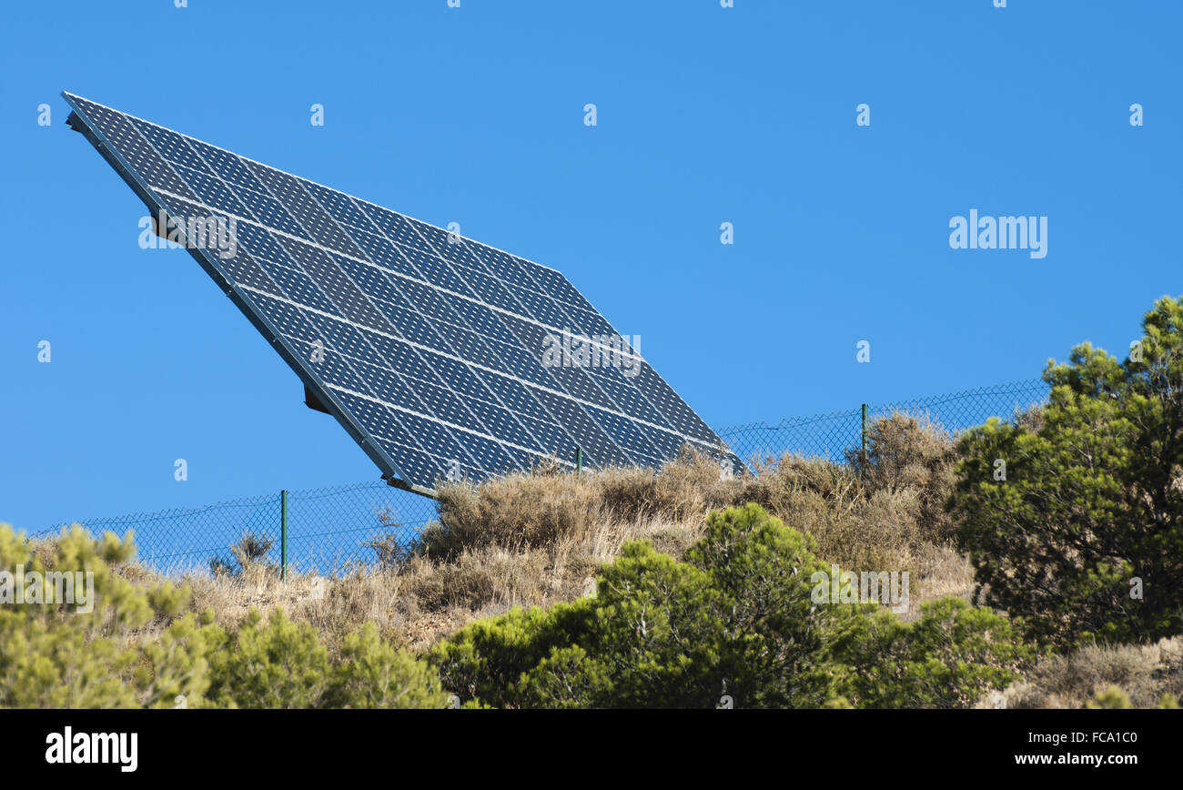 Solar panels on the mountain Stock Photo - Alamy