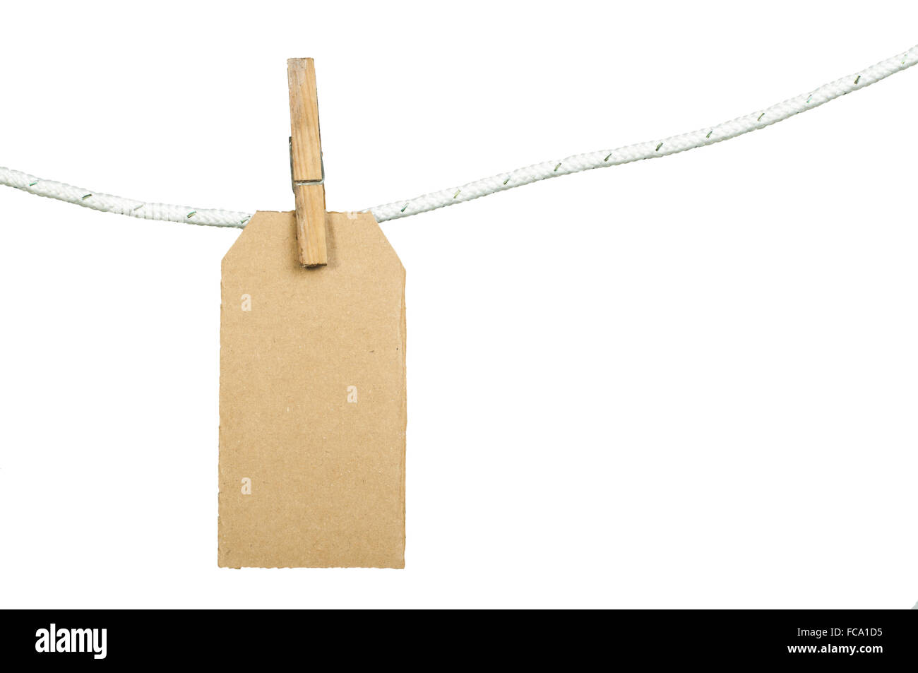 Note papers hooked on a rope Stock Photo - Alamy