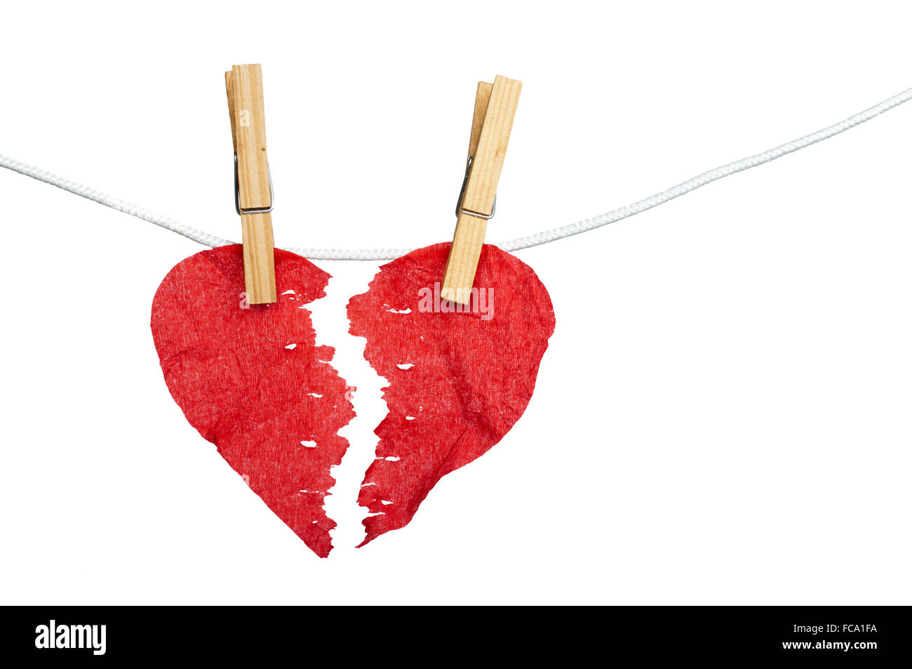 Paper Heart divided into two parts Stock Photo - Alamy