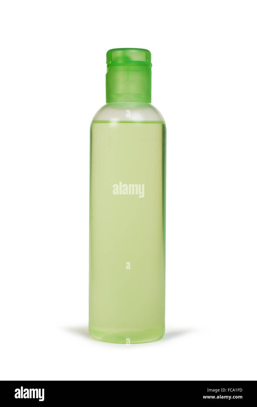 Green transparent cosmetic bottle Stock Photo - Alamy