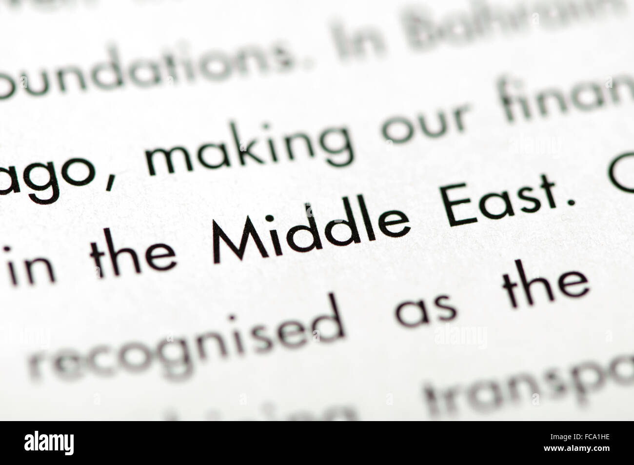 Word Middle East Stock Photo - Alamy