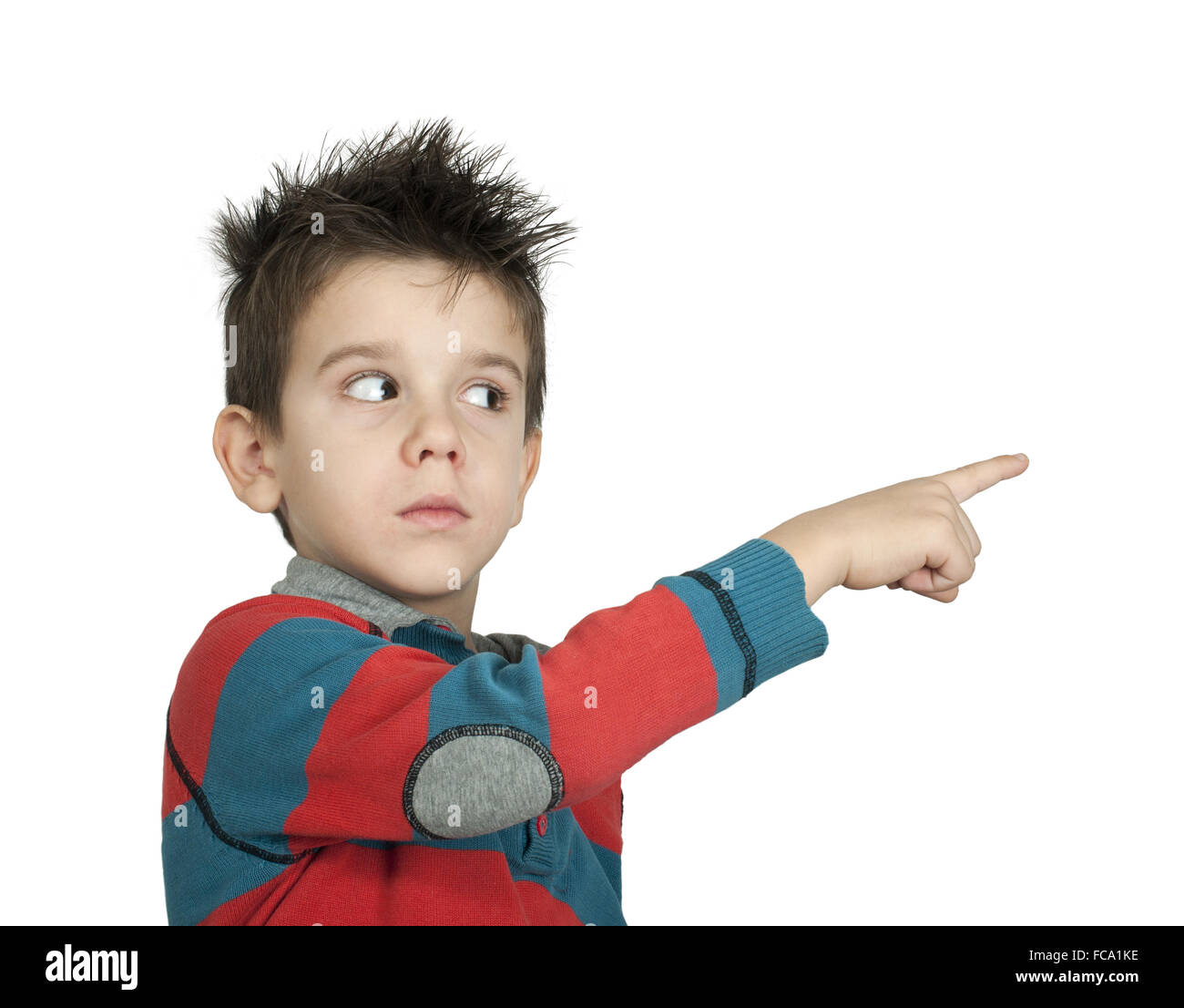 Little boy who points a finger Stock Photo - Alamy