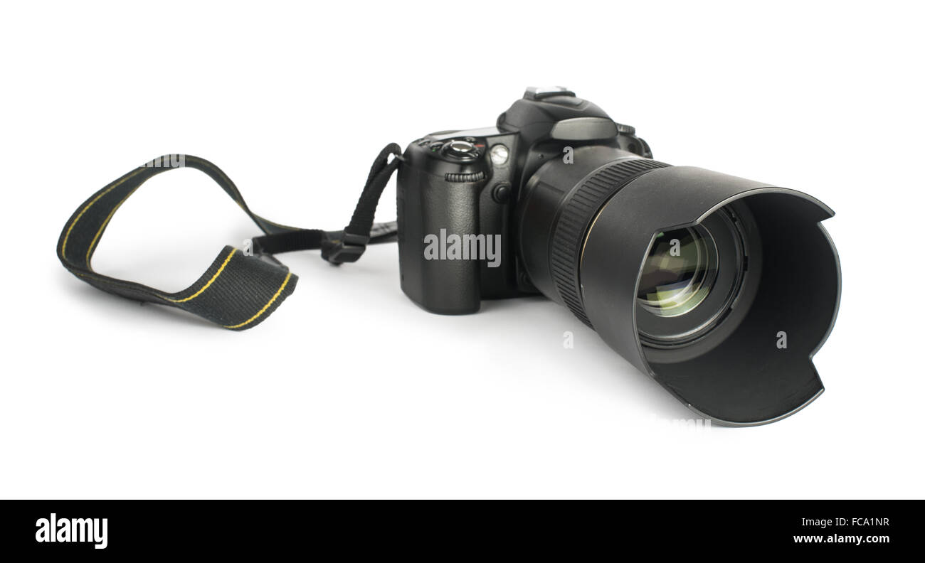 DSLR camera white isolated Stock Photo - Alamy