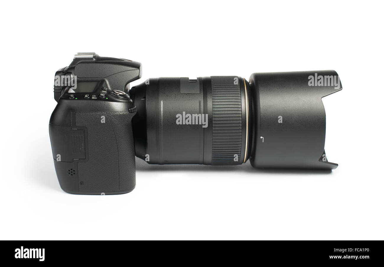 DSLR camera white isolated Stock Photo - Alamy