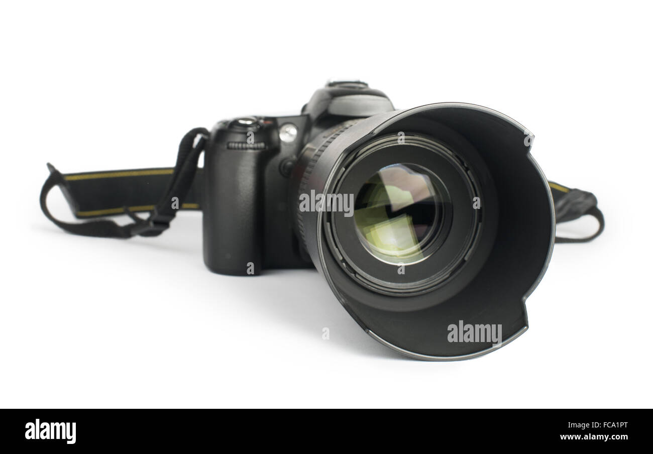 DSLR camera white isolated Stock Photo - Alamy