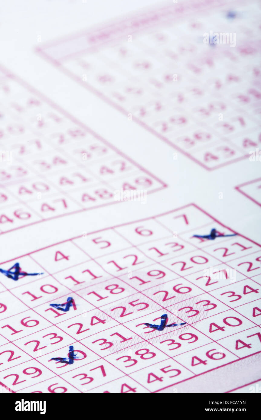 Marked lottery ticket Stock Photo - Alamy