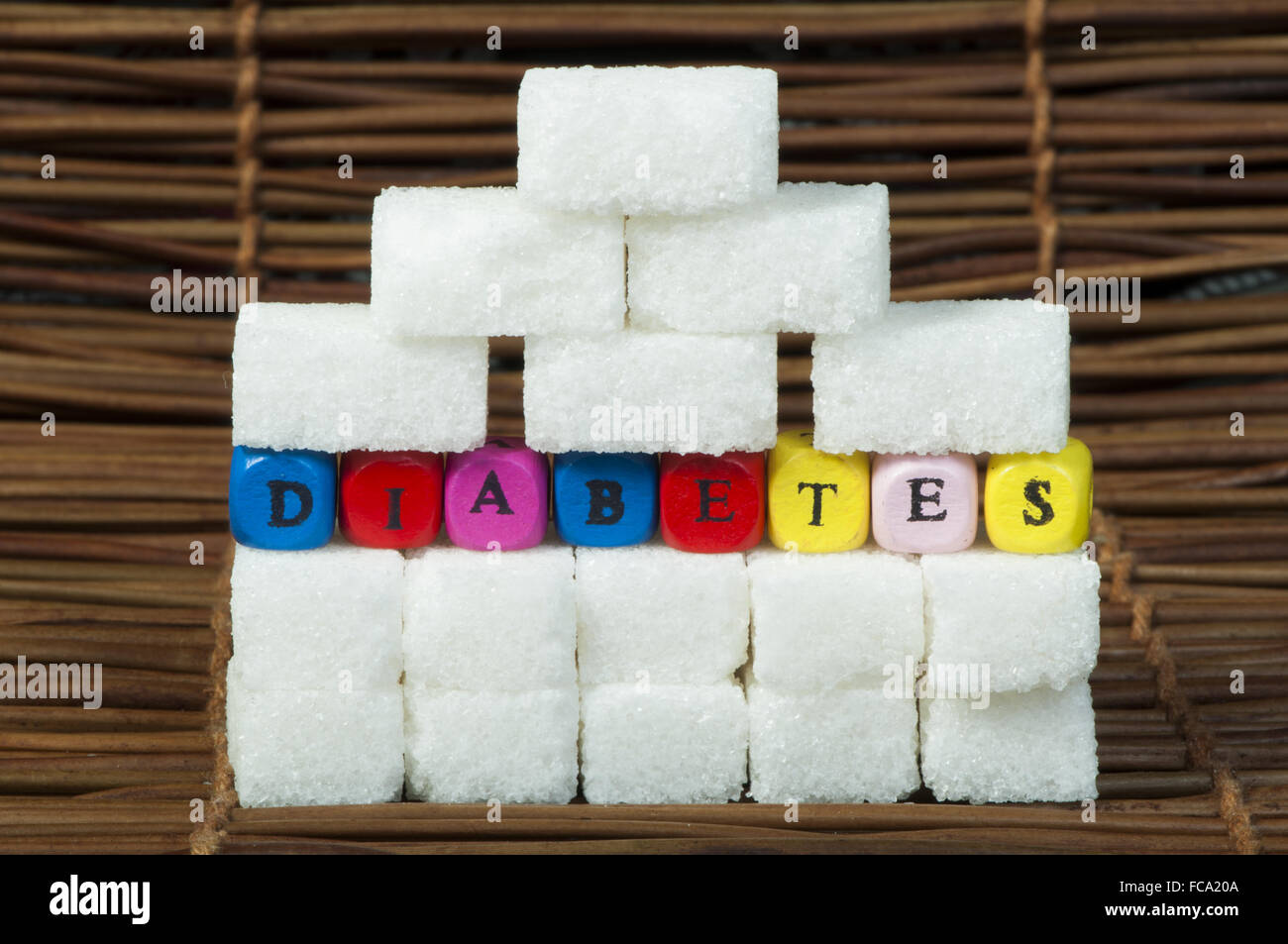 Sugar lumps and word diabetes Stock Photo - Alamy