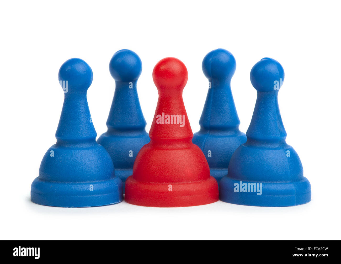 Red and blue game pawns white isolated Stock Photo - Alamy