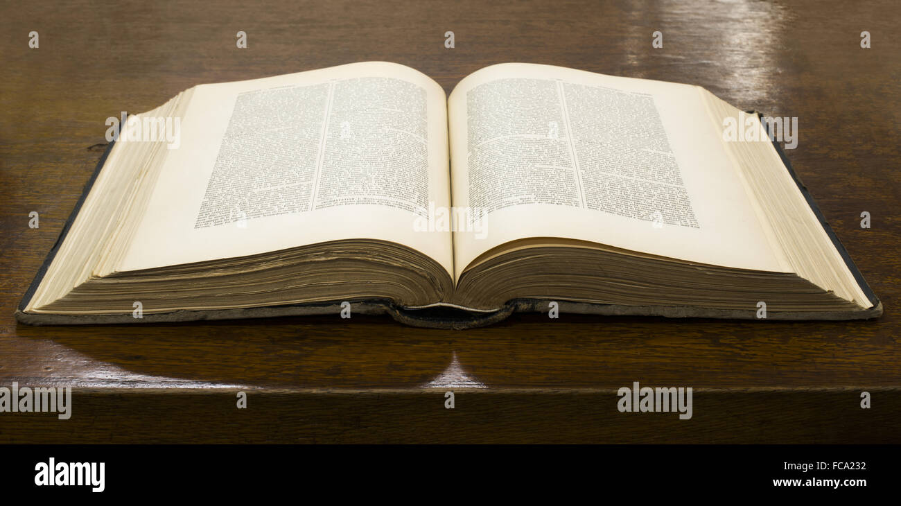 Open old book Stock Photo - Alamy