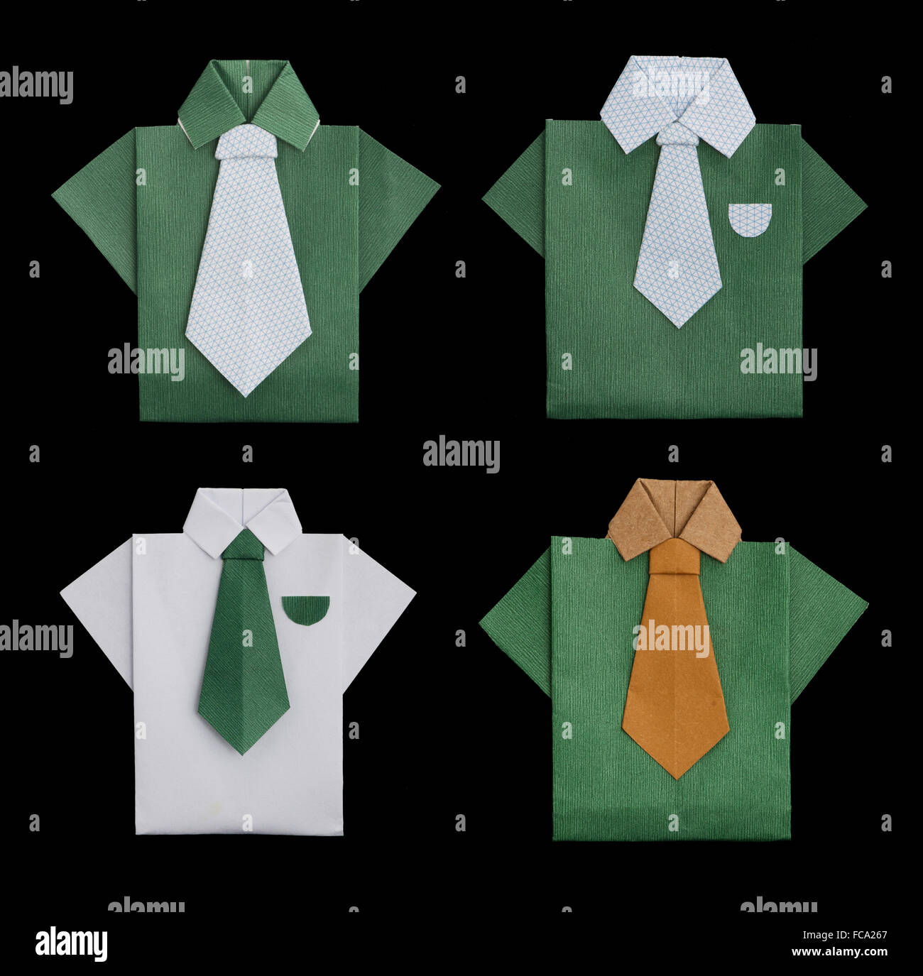 Set of isolated paper made shirts Stock Photo - Alamy