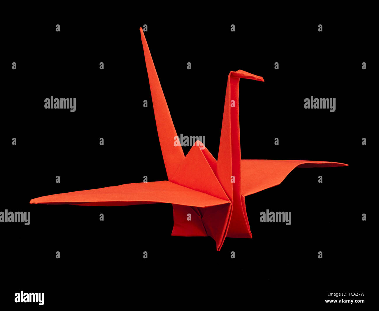 Red crane bird origami Stock Photo - Alamy