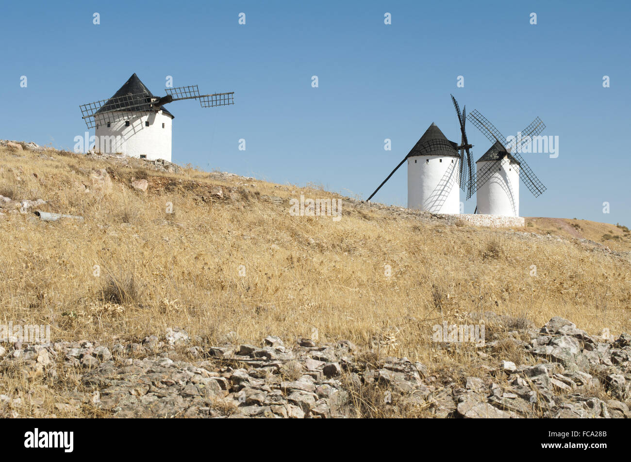 White ancient windmills Stock Photo - Alamy