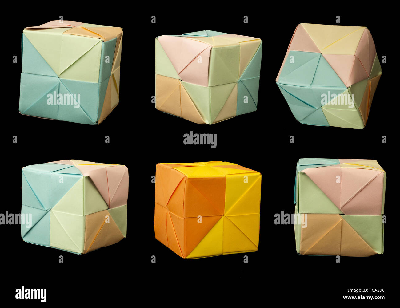 Paper cubes folded origami style Stock Photo - Alamy