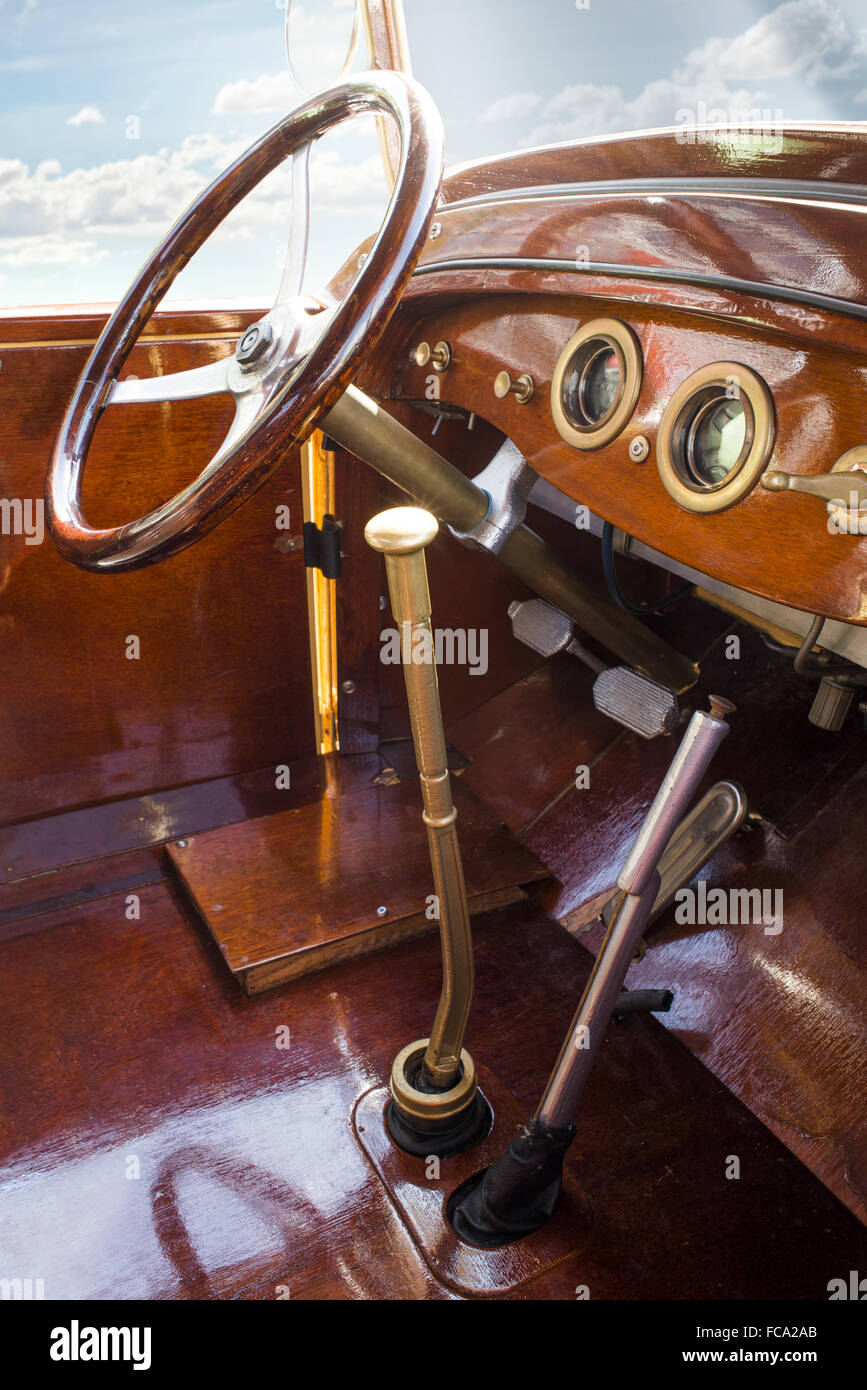 Vintage retro car interior Stock Photo - Alamy
