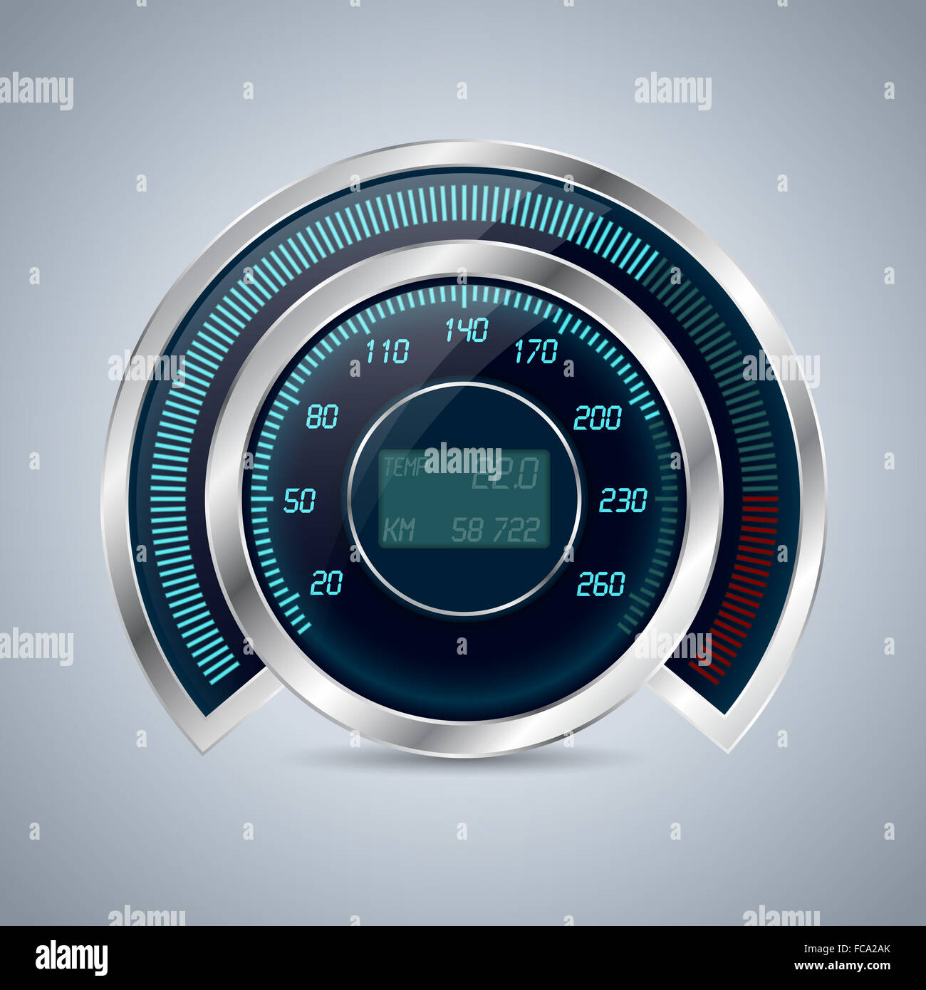 Fully digital speedometer rev counter with lcd display in the middle ...