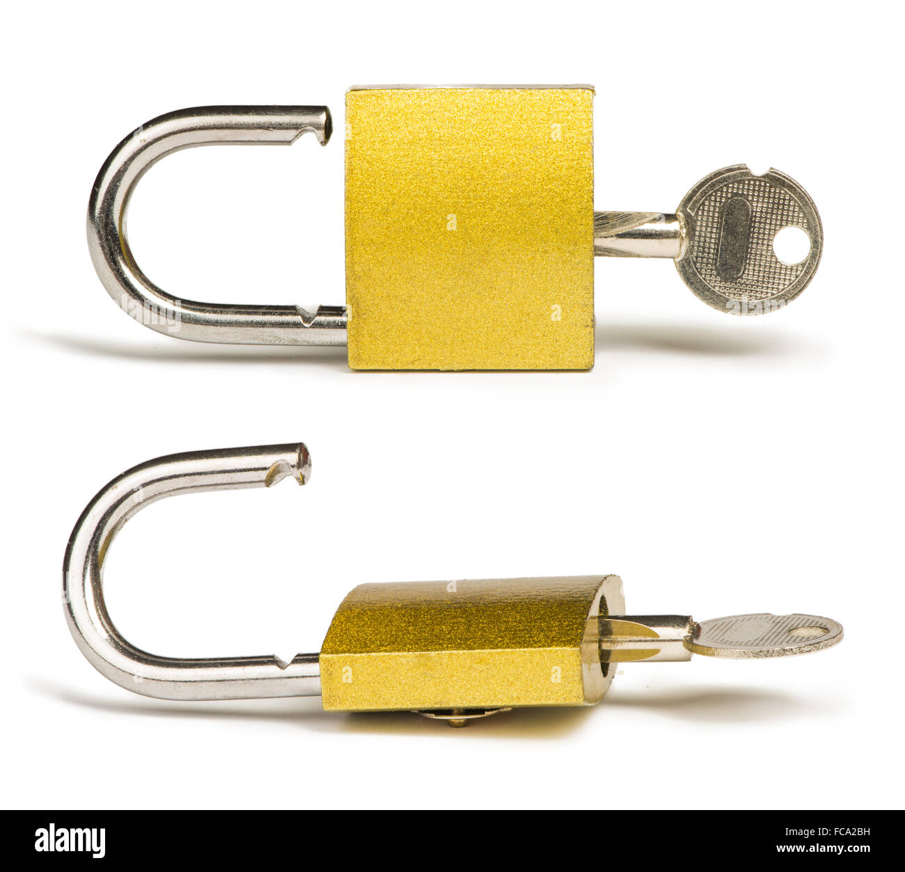 Yellow padlock and keys Stock Photo - Alamy