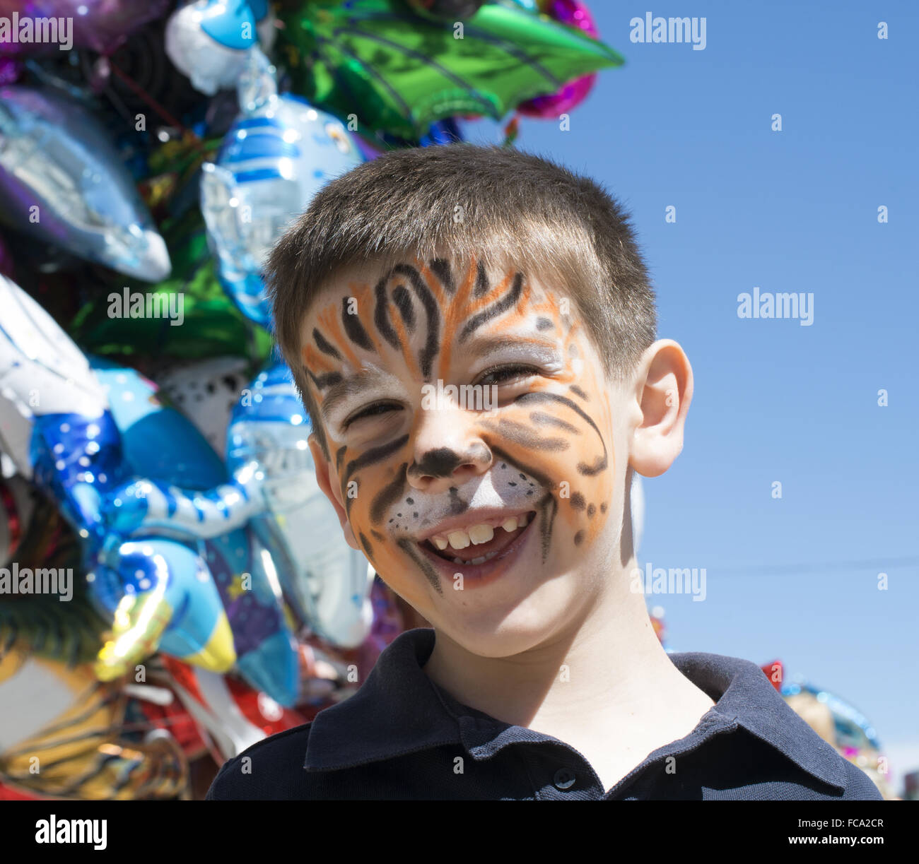 Child with painted face Stock Photo - Alamy