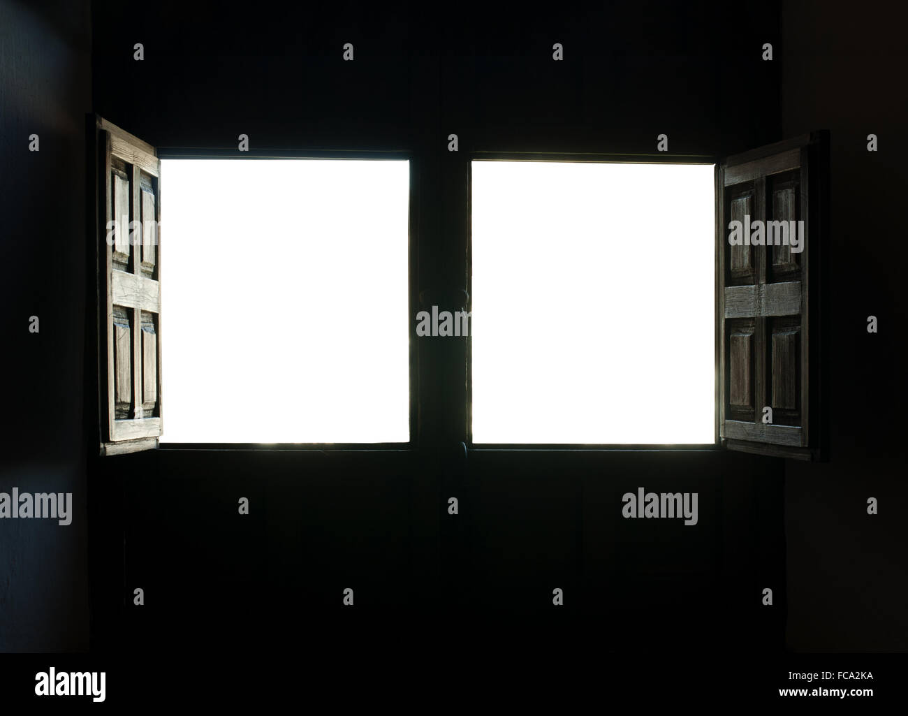 Window view white isolated Stock Photo - Alamy