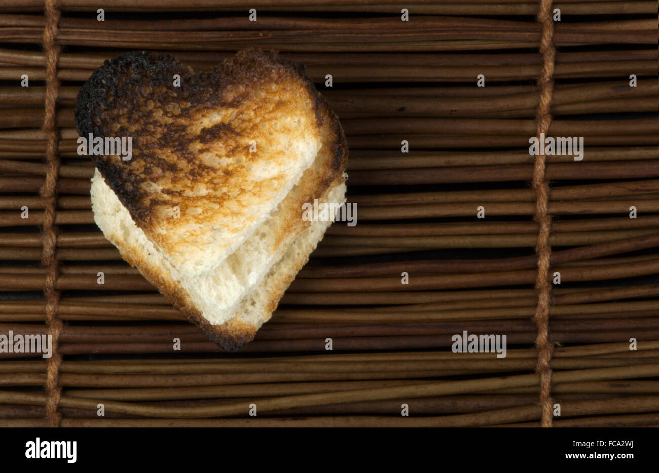 Toast with heart-shaped Stock Photo - Alamy