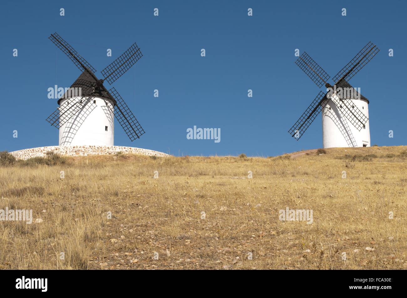 White ancient windmills Stock Photo - Alamy