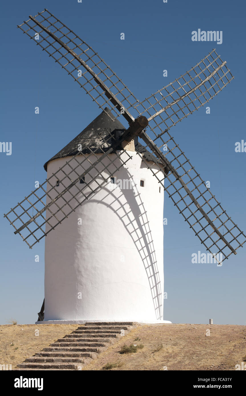 White ancient windmill Stock Photo - Alamy