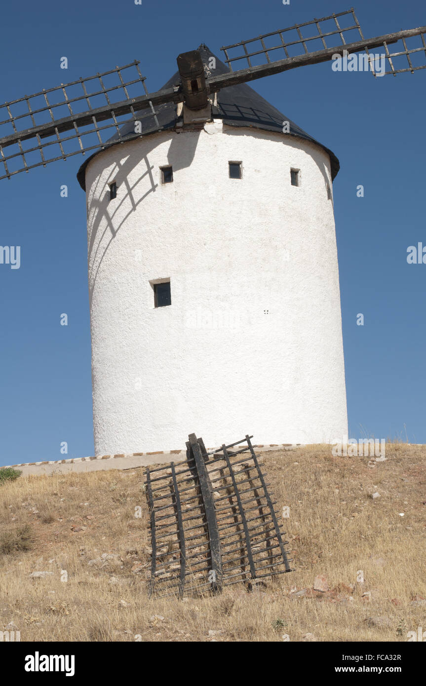 White ancient windmill Stock Photo - Alamy