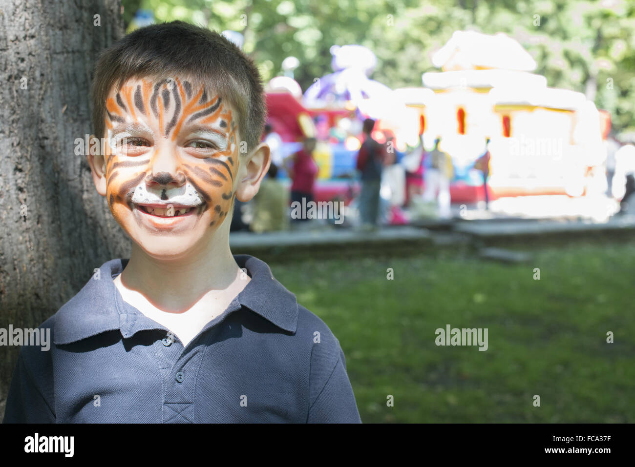 Child with painted face Stock Photo - Alamy