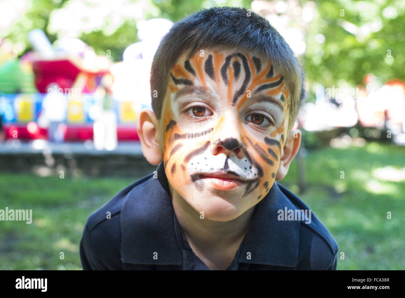 Child with painted face Stock Photo - Alamy