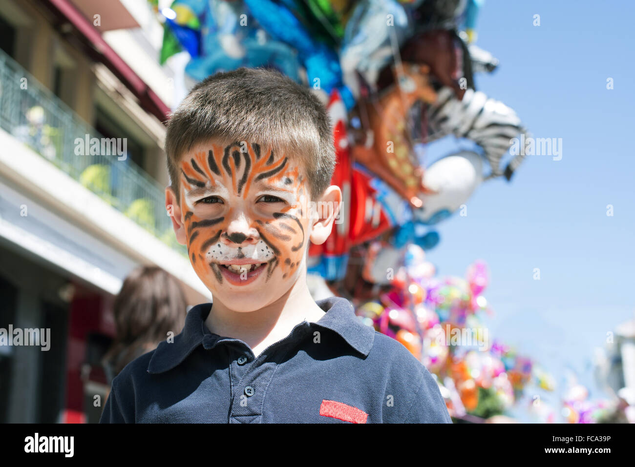 Child with painted face Stock Photo - Alamy