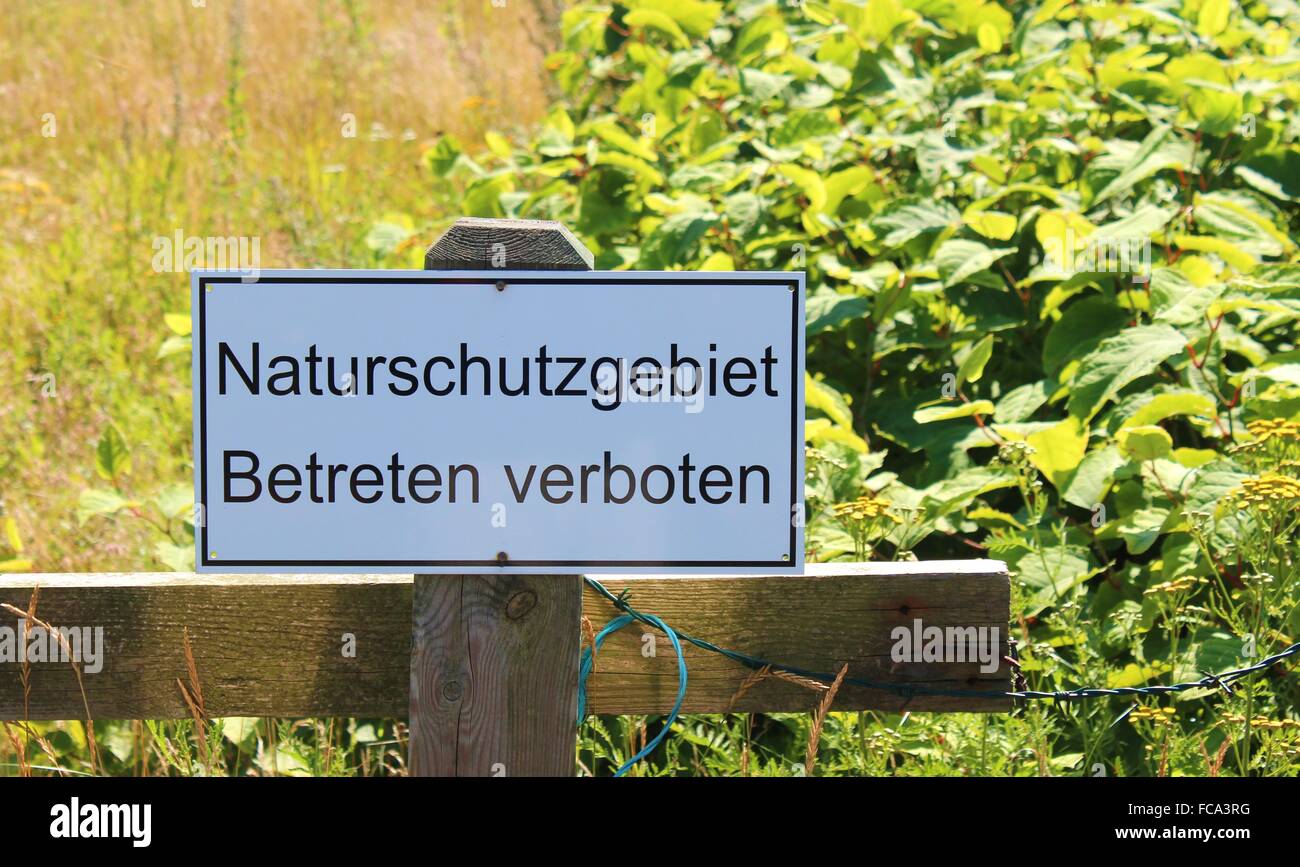 Preserved area no trespassing Stock Photo - Alamy