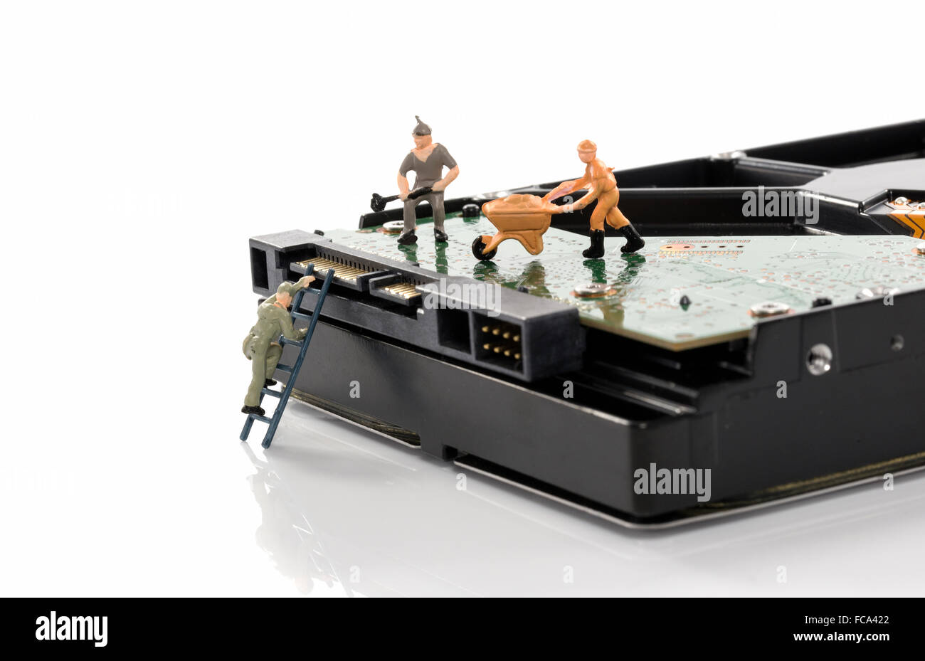 puppets busy with hardware computer elements repair Stock Photo - Alamy