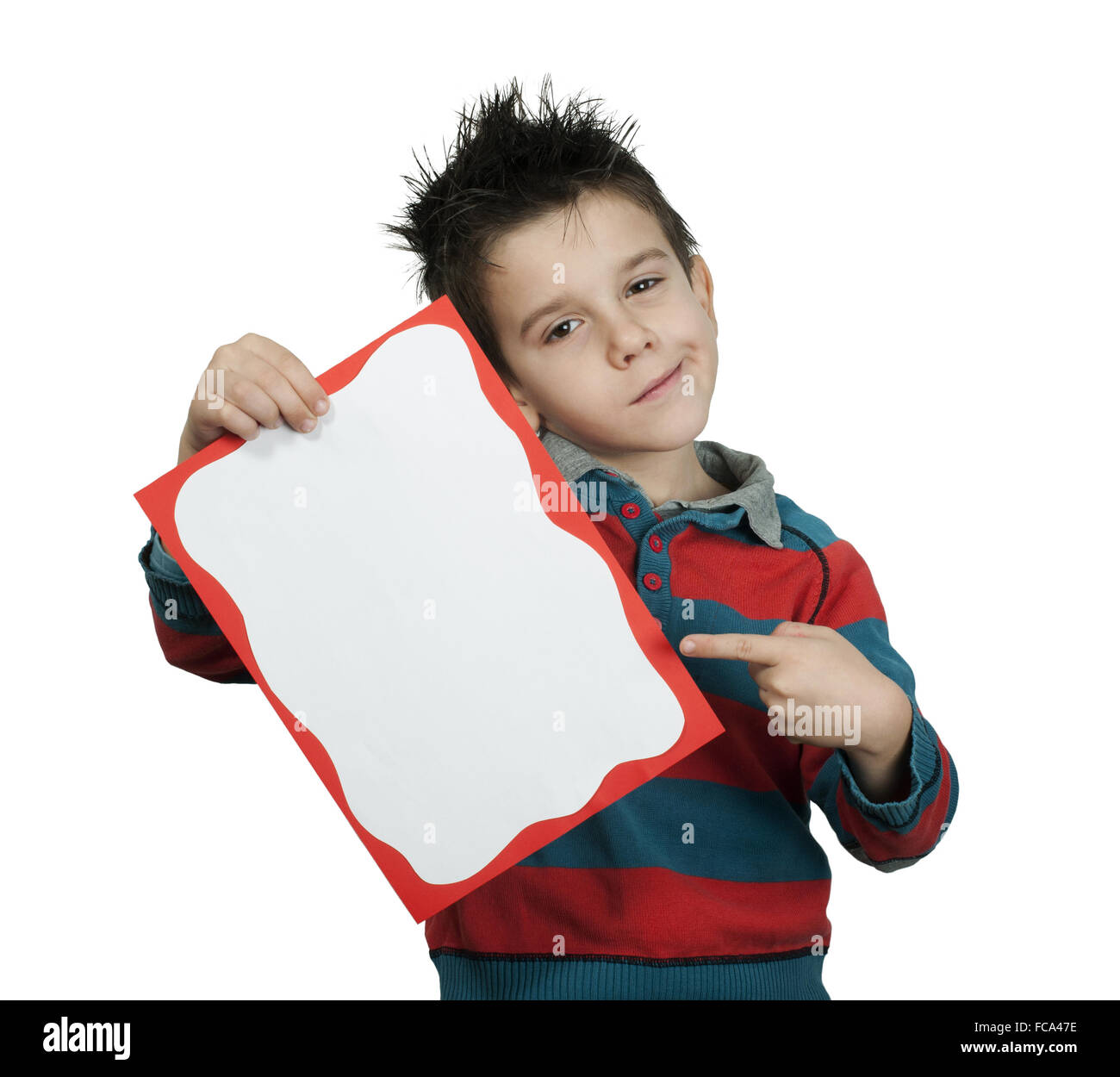Little boy points whiteboard Stock Photo - Alamy