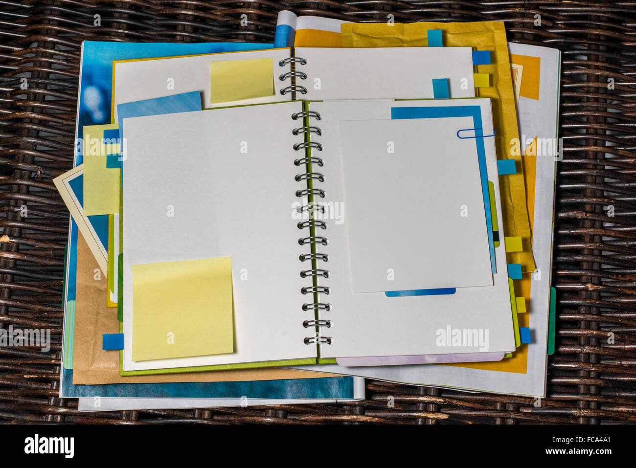 Getting organised and making notes in notebook Stock Photo - Alamy